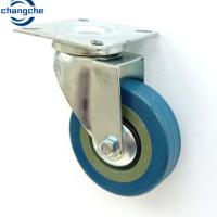 China 2.5 Inch Rubber Industrial Caster Wheels With Brake For Flat Carrier for sale