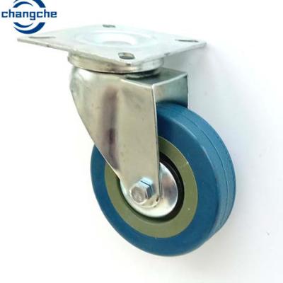 China 2.5 Inch Rubber Industrial Caster Wheels With Brake For Flat Carrier for sale