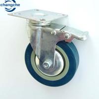 China 2.5 Inch Rubber Industrial Caster Wheels With Brake For Flat Carrier for sale