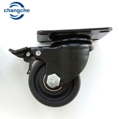China Flat Plate Threaded Industrial Caster Wheels 2 Inch For Forklift Truck for sale