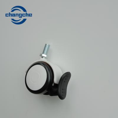 China 3 Inch Swivel Twin Thermoplastic Rubber Wheels PU Castor Wheel Medical Grade for sale