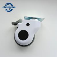 China White Polypropylene Hospital Bed Caster Wheels 5 Inch Belt Brake for sale