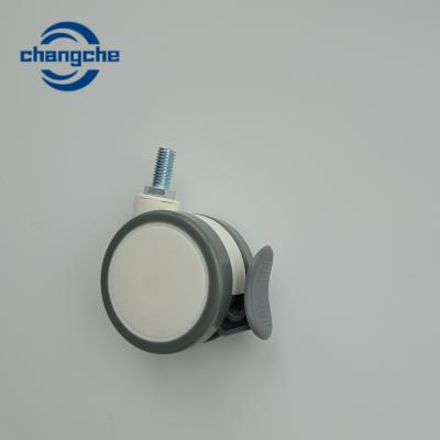 China Soft TPR Rubber Threaded Stem Casters Heavy Duty 500 Kg Caster Wheels for sale