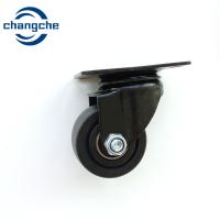 China Heavy Duty Durable Swivel PU Caster Swivel Twin Wheel Furniture Caster with Thread for sale