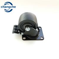 China Attaching PVC Rubber Heavy Duty Caster Wheels With Brake 4inch for sale