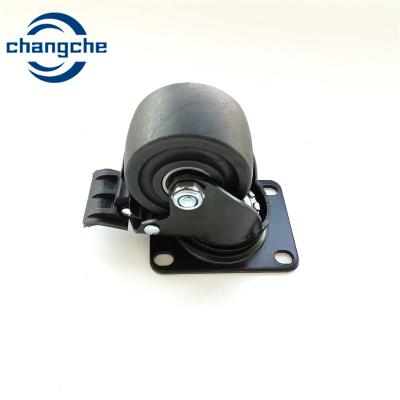 China Attaching PVC Rubber Heavy Duty Caster Wheels With Brake 4inch for sale