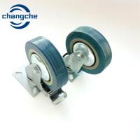 China Rubber Swivel 400kg Castors Heavy Duty Threaded Caster Wheels 1.5 Inch for sale