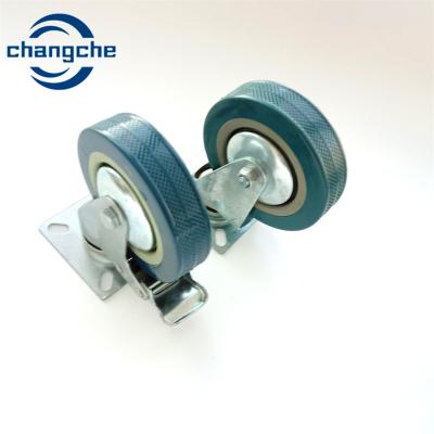 China Rubber Swivel 400kg Castors Heavy Duty Threaded Caster Wheels 1.5 Inch for sale