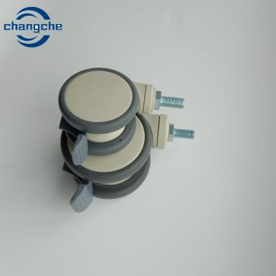 China Locking Rubber TPE Hospital Medical Caster Wheels Customized for sale