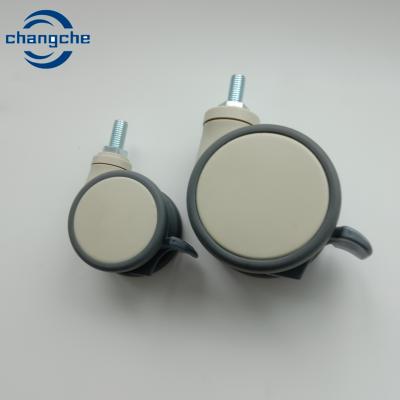 China 110kg Medical Poly Casters Rubber Dolly Wheels With Bearing for sale