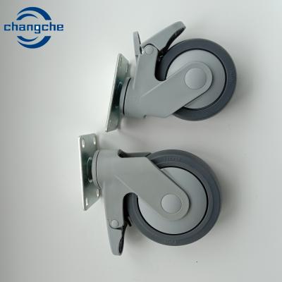 China Heavy Duty TPR Rubber Medical Caster Wheels Trolley Furniture Replacement for sale