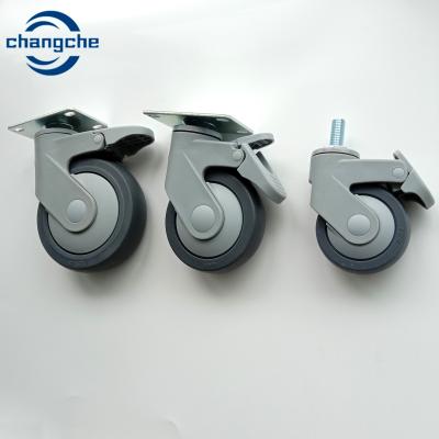 China 2.5 Inch Extra Small Urethane Casters For Medical Hospital Trolley for sale
