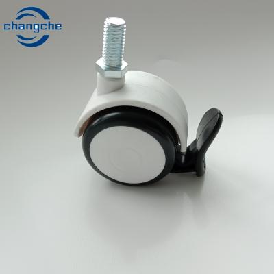 China Mute Rubber Swivel Medical Caster Wheels With Brake 3/4/5 Inch for sale