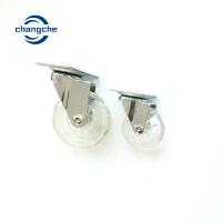 China Transparent PU Furniture Castors Wheels Swivel Plate For Office Chair for sale