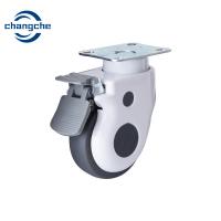 China TPR 5 Inch Hospital Bed Caster Wheels 125kg Anti-Winding Locking Castor Wheel for sale