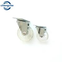 China Clear Caster Wheels Small Furniture Casters Set Polyurethane Castor Wheels for Furniture for sale