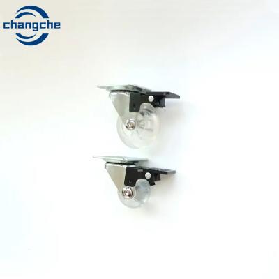 China Clear Caster Wheels Small Furniture Casters Set Polyurethane Castor Wheels for Furniture for sale