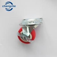 China PVC red plate metal stem 2.5inch light duty swivel caster with brake for shopping cart for sale