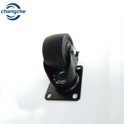China 3 Inch Industrial Casters Heavy Duty No Noise Polyurethane Wheels Swivel Casters with Brake for Toolbox Workbench for sale