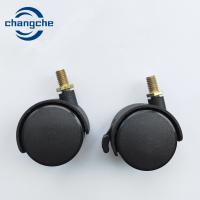 China PU Swivel Caster Wheel With Brake Metal Stem 50mm Black Light Duty for sale