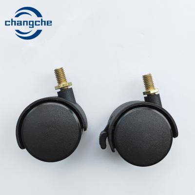China PU Swivel Caster Wheel With Brake Metal Stem 50mm Black Light Duty for sale