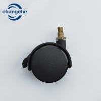 China PU Swivel Caster Wheel With Brake Metal Stem 50mm Black Light Duty for sale