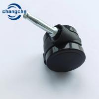 China Oblique Stem Movable Wheel With Stop 50mm Black PU Furniture Caster for sale