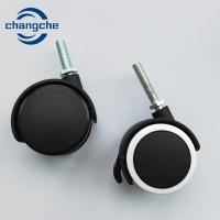 China Light Duty Durable Movable Casters Metal Stem 60mm Black Wheel for sale