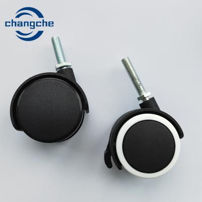 China Light Duty Durable Movable Casters Metal Stem 60mm Black Wheel for sale