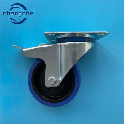 China Top Plate Heavy Duty Industrial Casters Black High Load Capacity Caster Wheels with Brake for sale