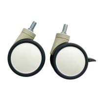 China TPR Hospital Bed Caster Wheels 125MM Twin Wheels Medical Trolley Castors With Brake for sale
