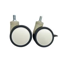 China TPR Hospital Bed Caster Wheels 125MM Twin Wheels Medical Trolley Castors With Brake for sale