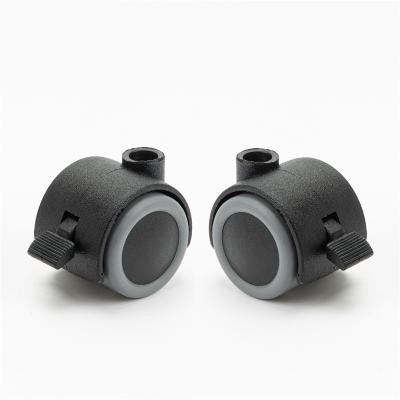 China 7mm Stem Diameter Black Office Chair Castor Wheels for sale