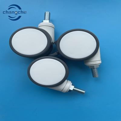 China 3 inches White Medical Wheel casters Soft TPR Wheel Tread Screw with Bearings Silent for Hospital Trolley for sale