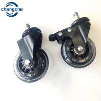 China 11*22mm Threaded Stem Mount Type Swivel Castor Wheels With Brake for sale