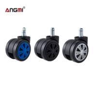 China 4 Inches Width Medical Caster Wheels Flat Plate Thread Stem Load Capacity 500 Lbs for sale