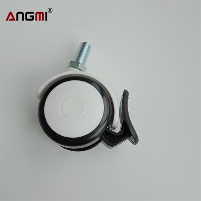 China Smooth Movement Hospital Bed Caster Wheels With Ball Bearing And Foot Brake for sale