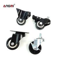 China Industrial Heavy Duty Rubber Wheels With Brake Thread Stem Model for sale