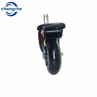 China Threaded Stem Mount Roller Wheel Casters 125mm Height With Orange Wheels for sale