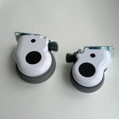 China 5 Inches Wheel Diameter Medical Caster Wheels White / Black 2 Inches Overall Length for sale