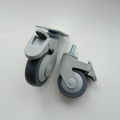 China 2 Inches White Medical Caster Wheels Providing Convenient Maneuverability for sale