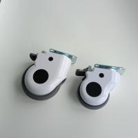 China 5 Inches Wheel Diameter Medical Caster Wheels White / Black 2 Inches Overall Length for sale