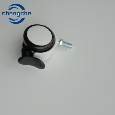 China 2 Inch Locking Casters White Rubber Hospital Caster Wheels With 1.5 Inch Stem Length for sale