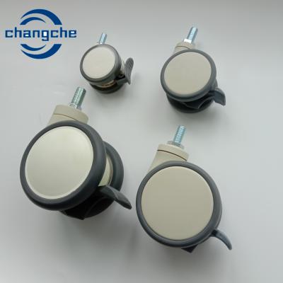 China Medical Rubber Heavy Duty Caster Wheels With Brake Stem, Hospital Beds Casters for sale
