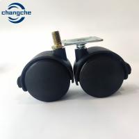 China 25mm Wheel Width Black Swivel Castor Wheels For 50kg Load Capacity for sale