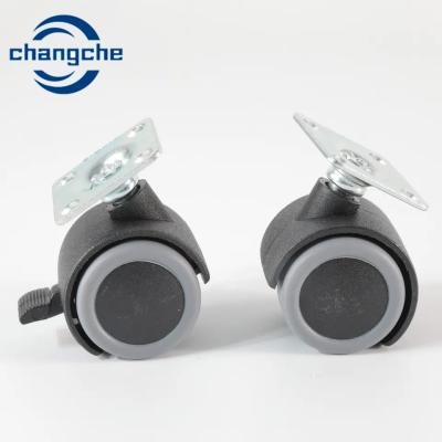China White Furniture Caster Wheels Mounting Plate Hole Small Caster Wheels For Furniture for sale