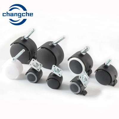 China Plastic Furniture Castors Wheels Thread Length 30mm Plastic Wheel Type Swivel for sale