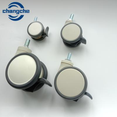 China Precision Ball Bearing Hospital Caster Wheels With 1.5 Inch Stem Length PVC / PP / Rubber for sale