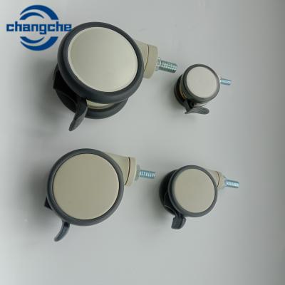 China Threaded Wheel Hub Medical Bed Wheels With Stop 2 Inch Width Easy Maneuverability for sale