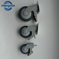China Black Heavy Duty Caster Wheels With Plate Hospital Casters With Side Brake for sale